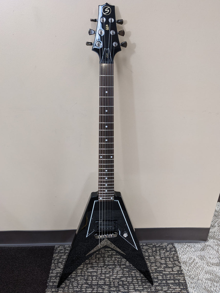 Samick Flying V SL10LBK Black – Missouri Music Center LLC